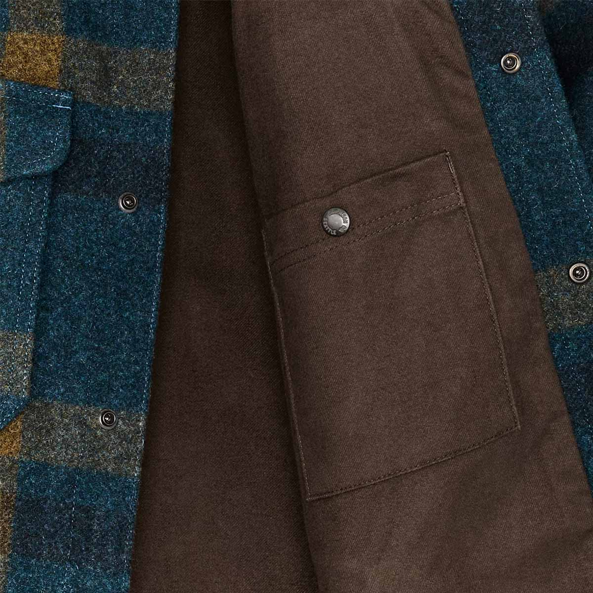 Filson Lined Mackinaw Wool Jac-Shirt Teal/Ochre Plaid