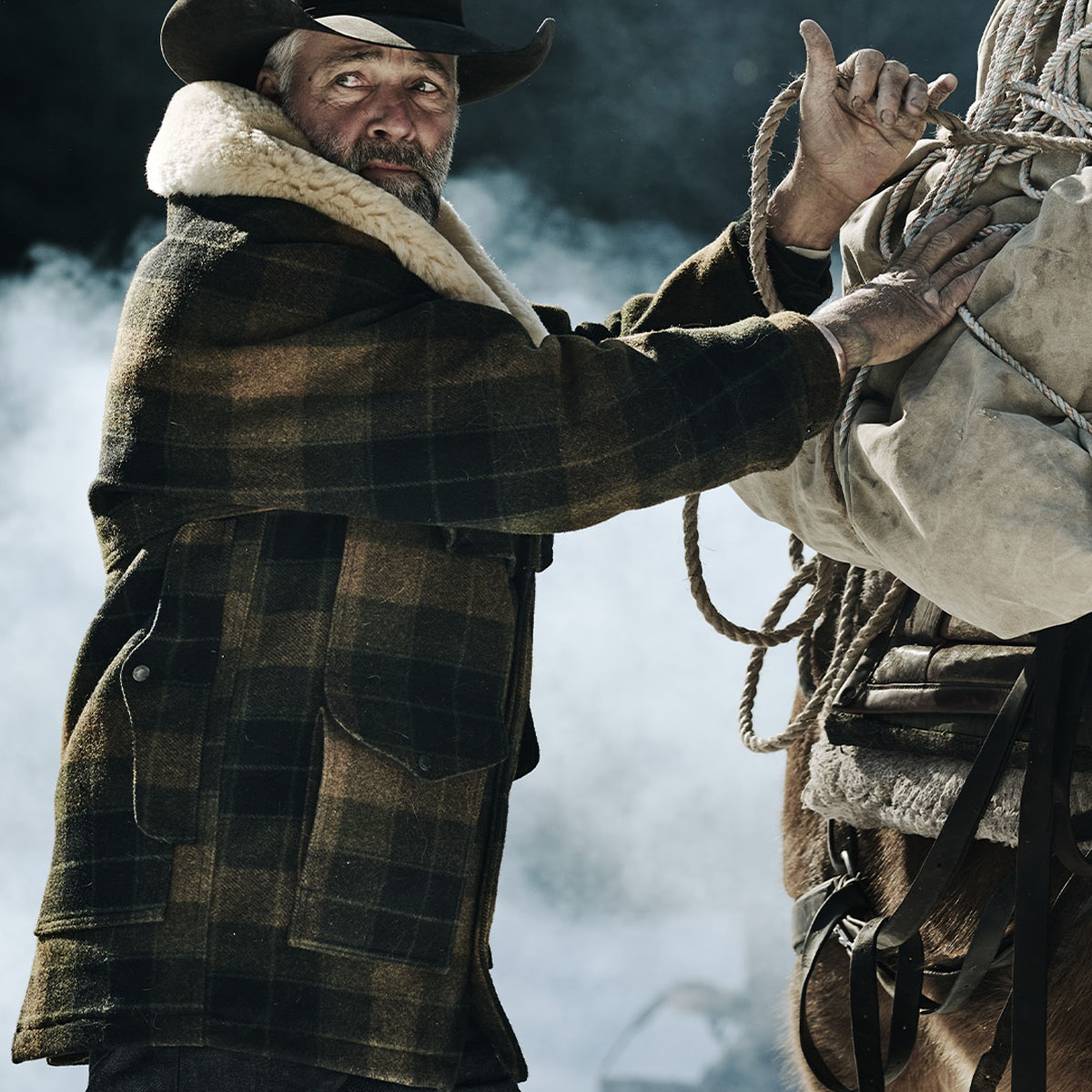 Filson Lined Mackinaw Wool Packer Coat Loden Heather Plaid