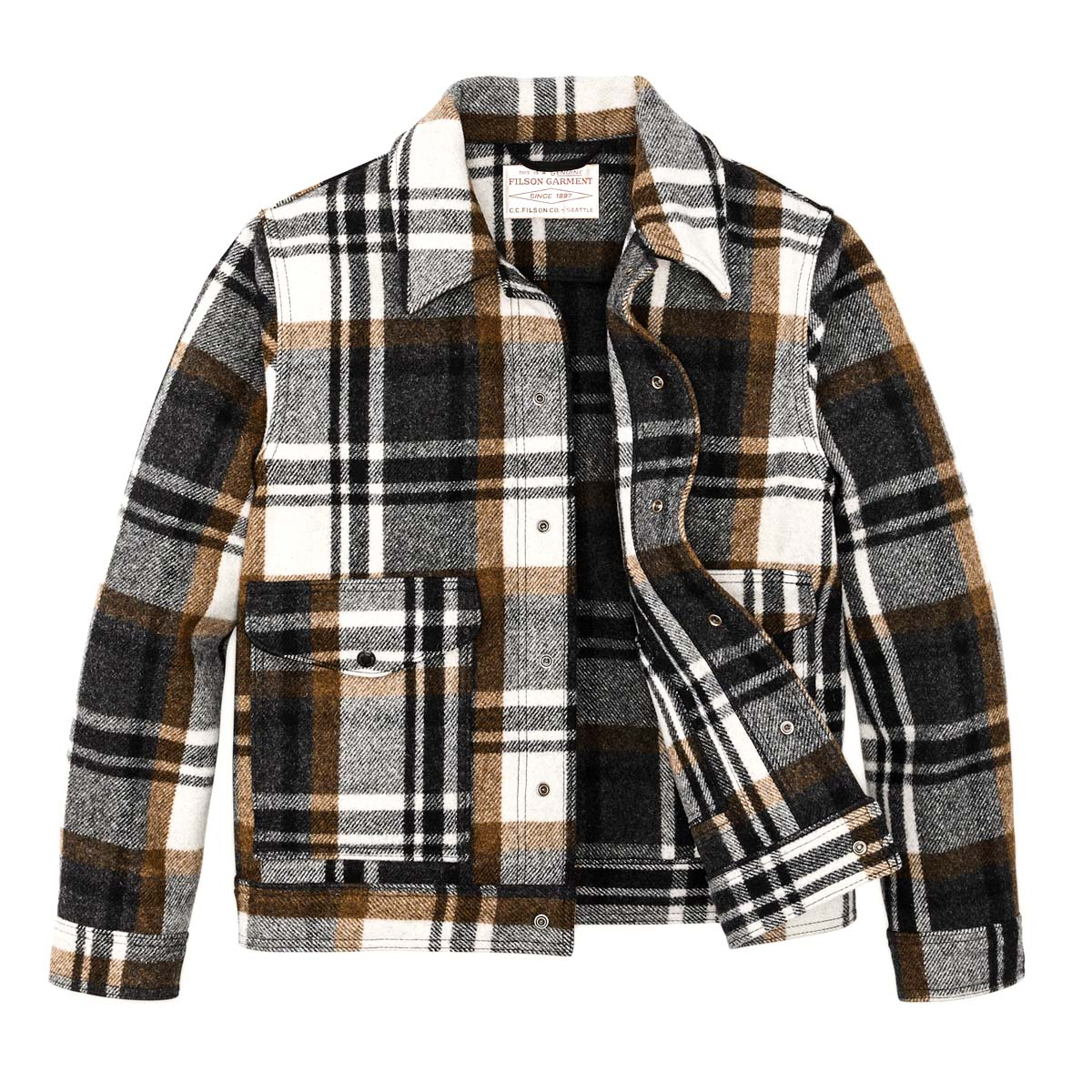 Filson Mackinaw Wool Work Jacket Blue Coal/Copper Heather, iconic Work ...