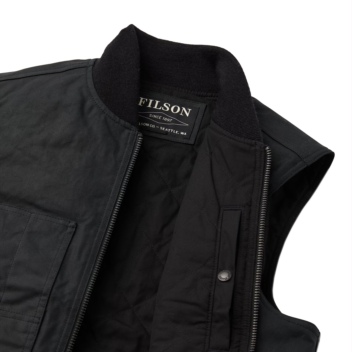 Filson Tin Cloth Insulated Work Vest Black, ideale Arbeitsweste