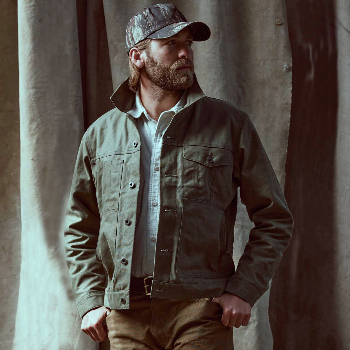 Filson Tin Cloth Short Lined Cruiser Jacket Military Green, ideale ...