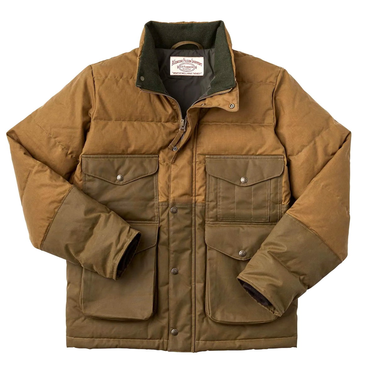 Filson Down Cruiser Jacket Dark Tan, warme und robuste Daunen Jacke